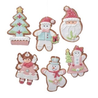 Pack of 12 Pastel Gingerbread Cookie Six Different Styles Christmas ...