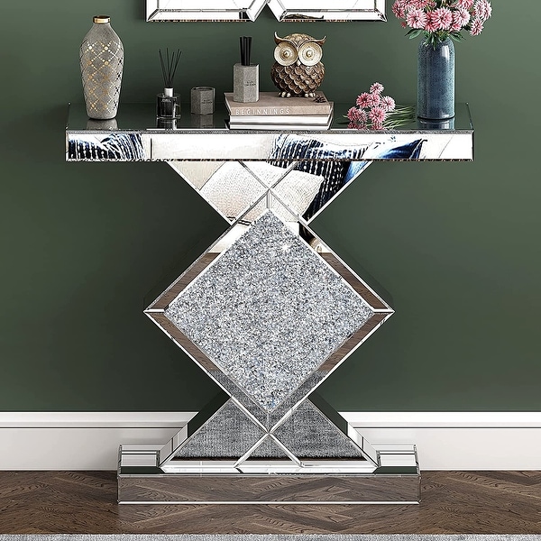 Odra Contemporary Silver 24-inch Glass Top Side Table by Furniture of America - On Sale - Bed ...