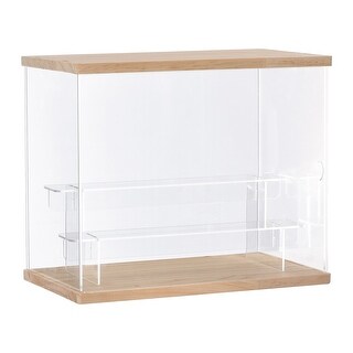 Clear Acrylic Display Case with LED Light 2 Tier 12.6x7.09x10.43" Wood ...