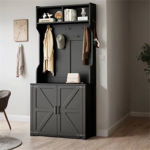 Carbon Loft Lawrence Entryway Coat Hook with Storage Cubbies ...