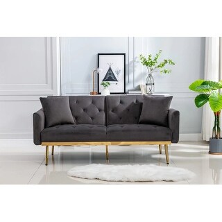 Morden Fort Glam Velvet Upholstered 3-position Convertible Futon Sofa ...