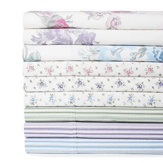 Bedford Lane Floral Collection Percale Cotton Sheet Set - Bed Bath ...