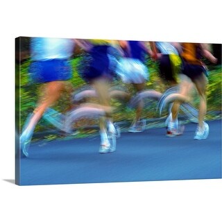 "Marathon runners on road, low section" Canvas Wall Art - Bed Bath ...