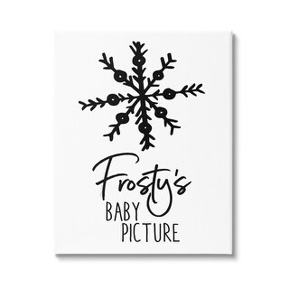Stupell Humorous Frosty Snowman Snowflake Drawing Typography Canvas ...