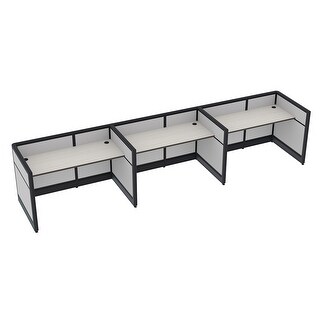 3 Person Call Center Cubicle Cluster Straight Desk Workstations 3x5x39 ...