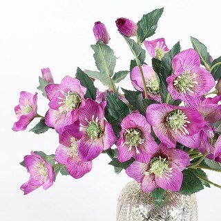 FloralGoods Silk Purple Christmas Flower Stem 22" Tall - Bed Bath ...