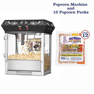 Foundation Countertop Popcorn Machine and 12 All-In-One Popcorn Packs ...
