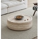 Fiberglass Round Coffee Table, Faux Travertine Accent Sofa Table ...