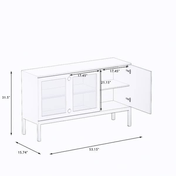 Dining sideboard with 2 glass doors in a semi-circular slot - Bed Bath ...