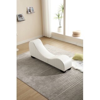Modern Yoga Chaise Lounge Curved Sofa with Faux Leather Upholstery ...
