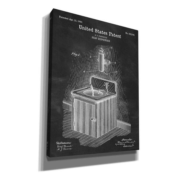 Epic Graffiti 'Soap Dispenser Blueprint Patent Chalkboard' Canvas Wall ...