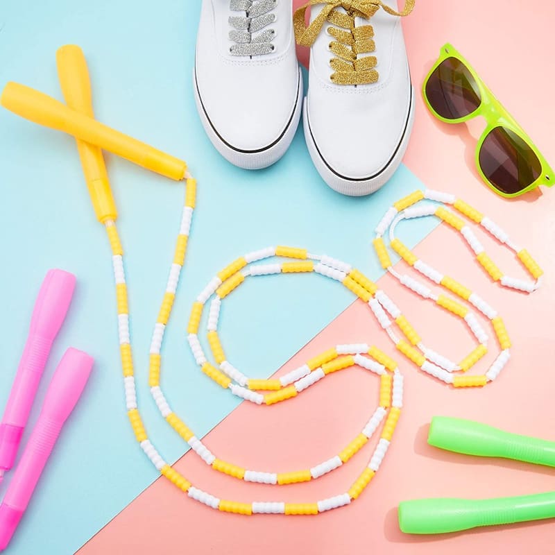 Beaded Jump Ropes for Kids, Skipping Toys in 4 Colors (9.35 Feet, 4 ...