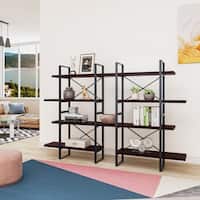 Osman Dark Walnut Adjustable Wood and Metal Display and Steel Etagere ...