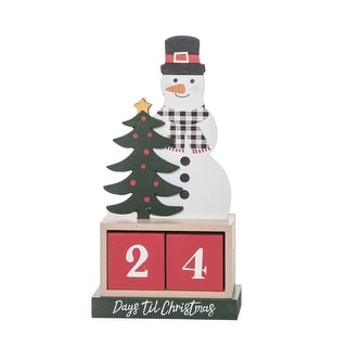 Set of 3 Snowman Block Countdown Christmas Tabletop Decorations 9.75 ...