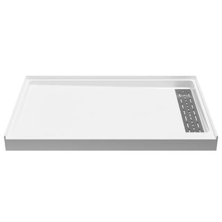 ALEXANDER 48 in. x 32 in. Right Drain Shower Base in White - Bed Bath ...