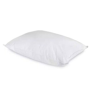 White Cotton Rectangular Bed Pillow with Down Alternative Polyester ...