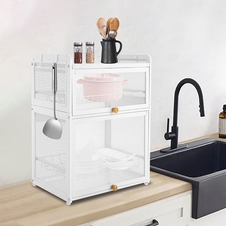 3-Tier Dish Drainer Kitchen Drying Rack with Detachable Utensil Holder ...