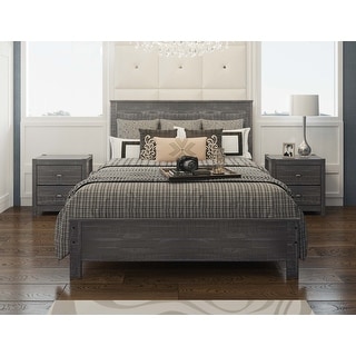 Modern Rustic Solid Wood Full Size Bed Frame, Box Spring Required - Bed ...