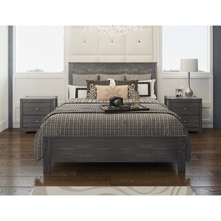 Solid Wood Bed, Modern Rustic Wooden Queen Size Bed Frame Box Spring ...