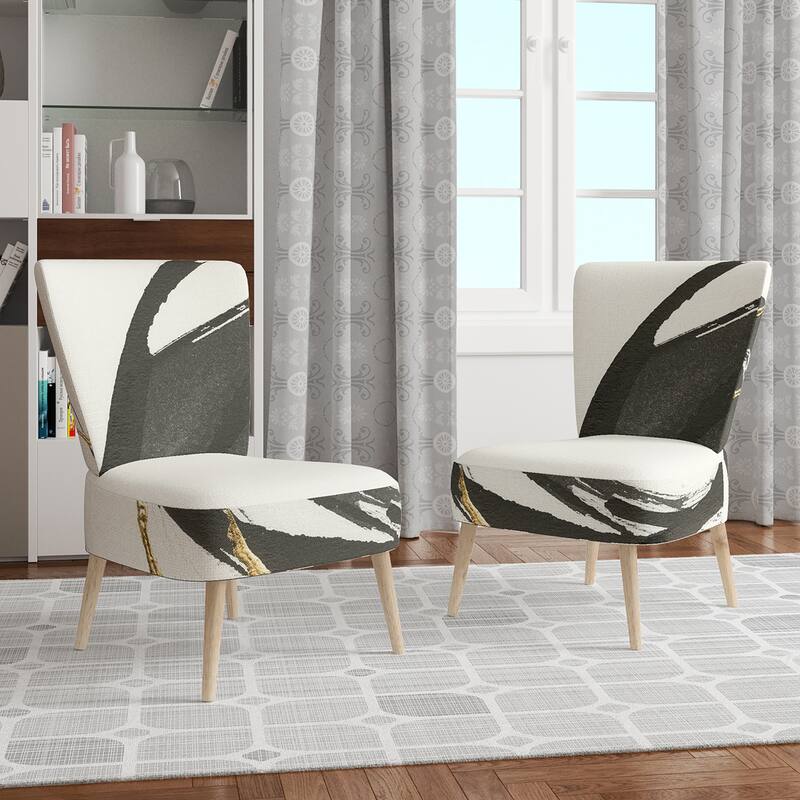 Designart "Gold Glamour Circle I" Upholstered Glam Accent Chair - Arm ...