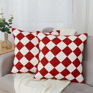 Checkered Pillow Cover Set of 2 Luxury Style Checkerboard Pattern ...