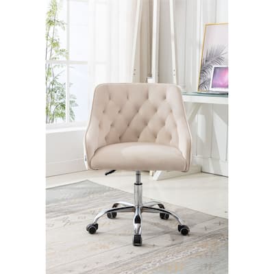 Velvet Upholstered Swivel Tufted Adjustable Height Homeoffice Task ...