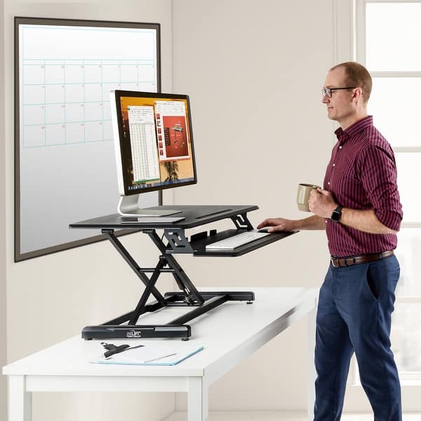 AIRLIFT 30 in. Compact Gas-Spring Height Adjustable Ergonomic Desk ...