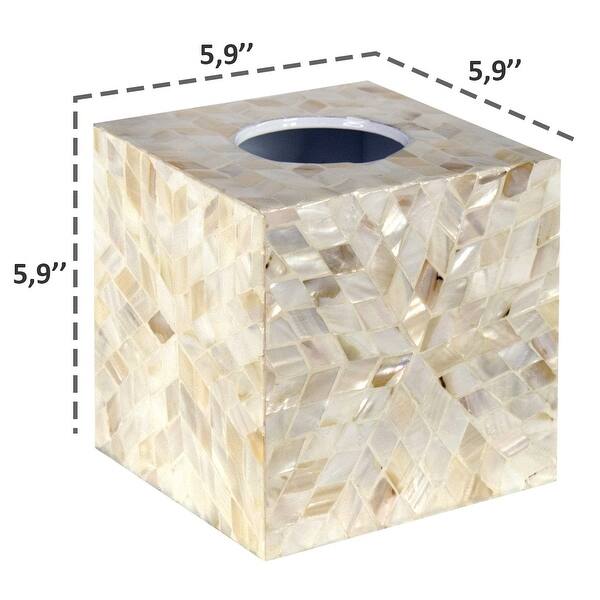 Mother of Pearl Inlay Cube Tissue Box Cover Box for rustic bathroom ...
