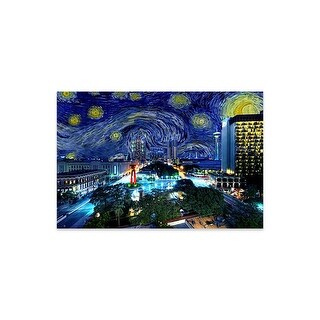 San Antonio, Texas Starry Night Skyline Print On Acrylic Glass by ...