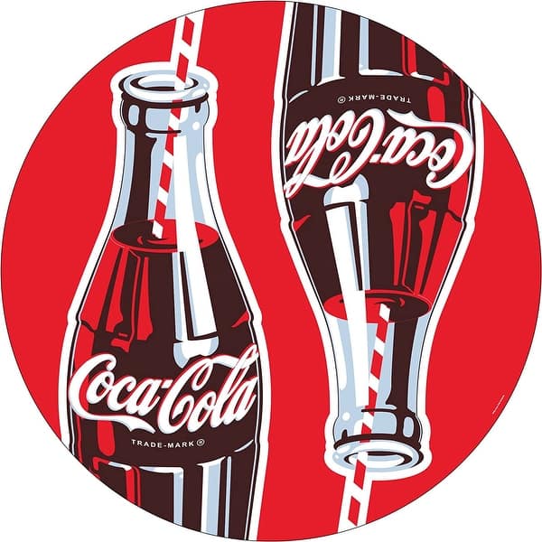 Coke Black Ribbed Bar Stool - Coca-Cola Twin Bottles with Straw Bottle ...