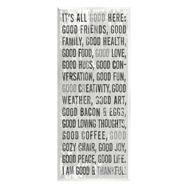 Stupell All Good Here Phrases Wall Plaque Art Design by Peter Horjus ...