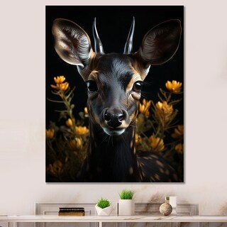 Designart "Black Antelope Photo Selfie II" Animals Antelope Canvas ...