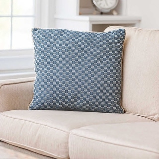 CHECKERED BLUE Cotton Woven Pillow By Kavka Designs - Bed Bath & Beyond ...