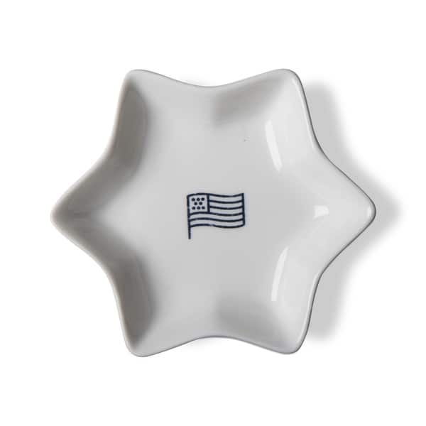 Flag Star Shape Dish Small 4th of July Patriotic Dinnerware Snack ...