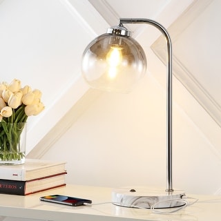 Penta 20" Industrial Contemporary Iron/Glass LED Task Lamp with USB ...