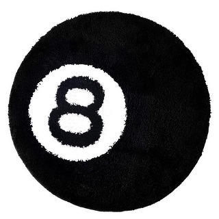 8 Ball Rug Black Round Carpet Billiard Pool - Bed Bath & Beyond - 42977996