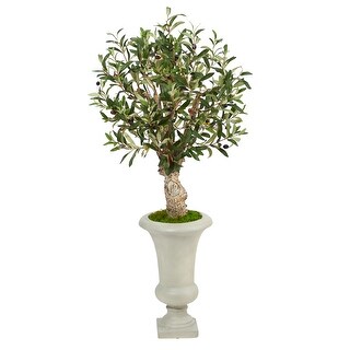 3.5' Olive Artificial Tree in Sand Colored Urn - 20" - Bed Bath ...