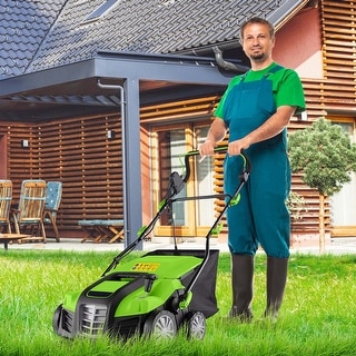 16-Inch Electric Dethatcher & Scarifier 15A 2-In-1 Lawn Dethatcher ...