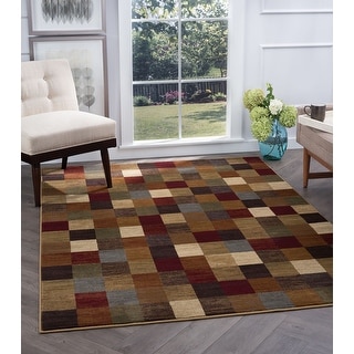 Flora Modern & Contemporary Color Block Indoor Area Rug - Bed Bath ...