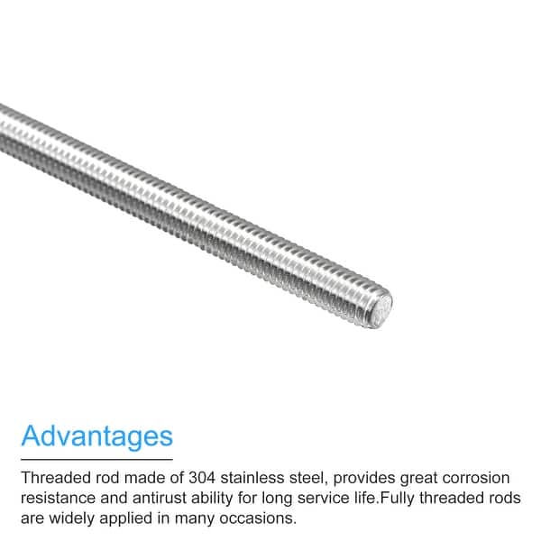Fully Threaded Rod M6 x 110mm 1mm Pitch 304 Stainless Steel Right Hand ...