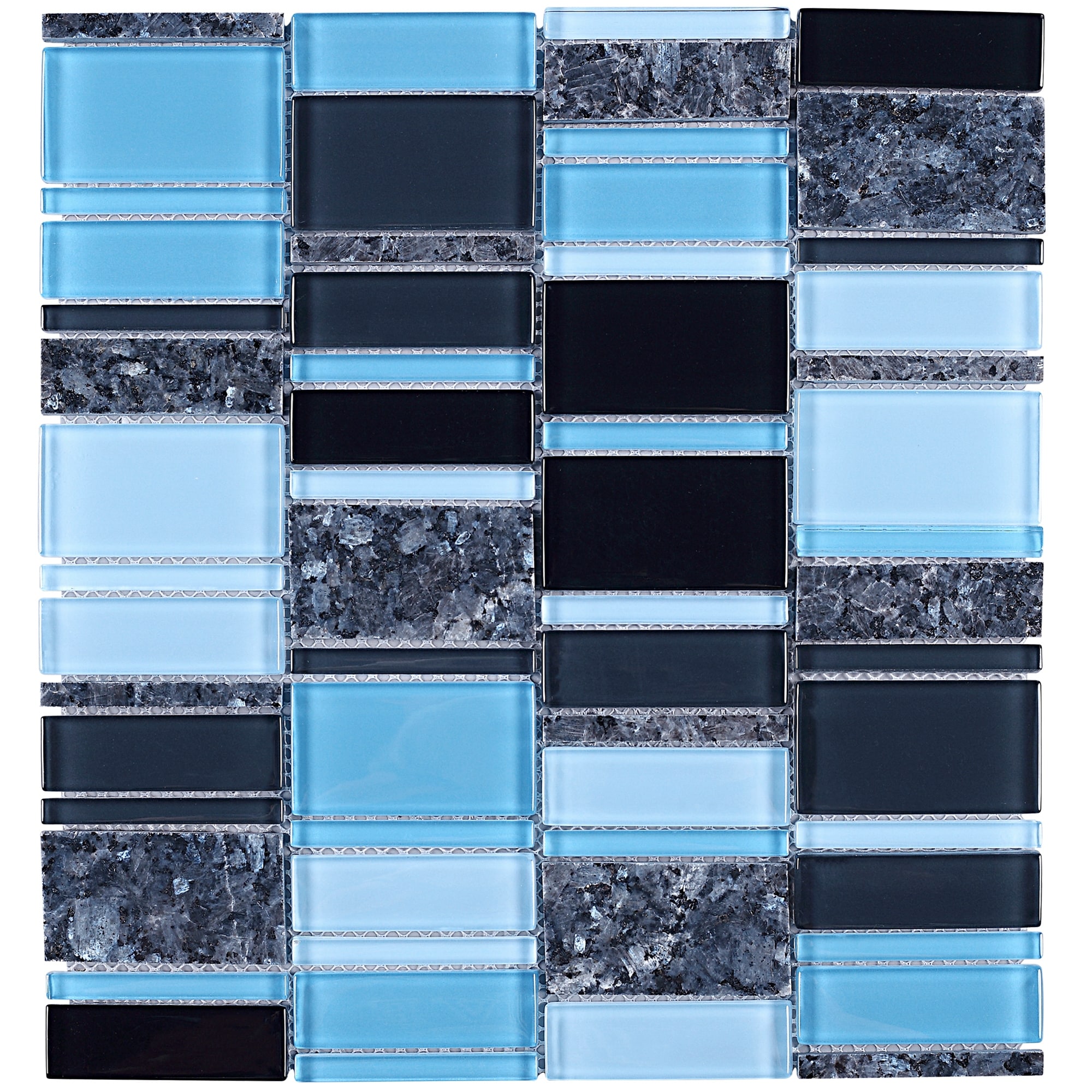 TileGen. 2" x 2" Porcelain Pool Mosaic Tile in Creamy Blue Floor and ...