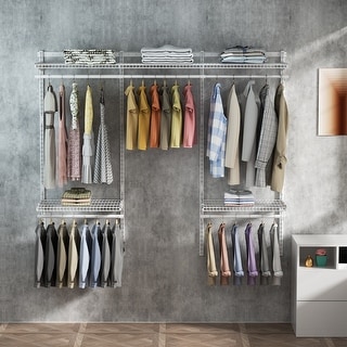 Closet System Shelves 6-10FT,Adjustable Wire Shelving,Wall-mounted ...