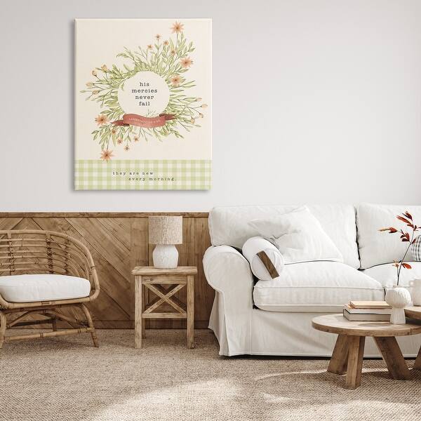 Stupell His Mercies Never Fail Proverb Country Floral Wreath Canvas ...