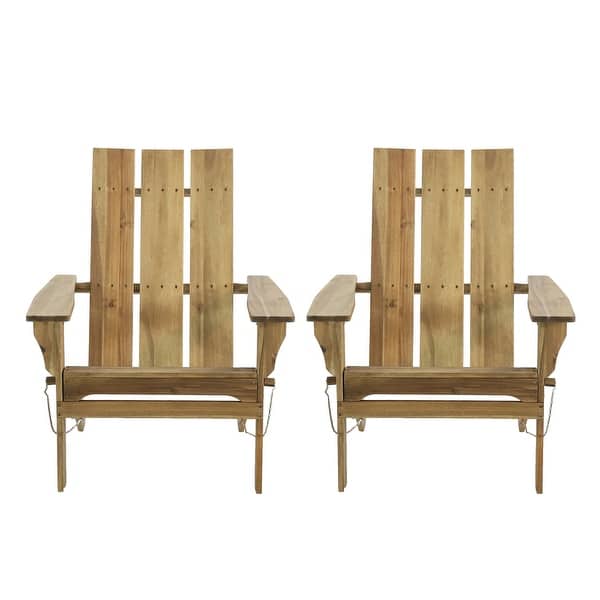 Zuma Outdoor Outdoor Acacia Wood Foldable Adirondack Chairs (Set of 2 ...