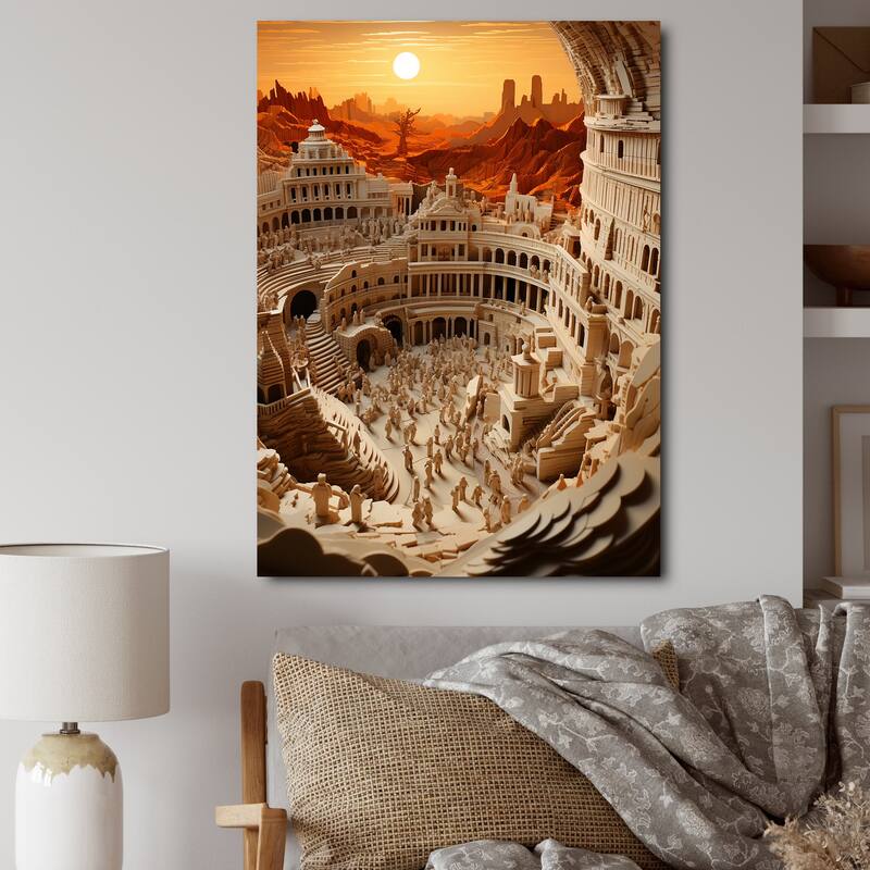 Designart "Old Arena Stadiums I" Stadiums Canvas Wall Art - Overstock ...