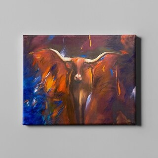 Menacing Bull Western Canvas Wall Art - Bed Bath & Beyond - 37183191