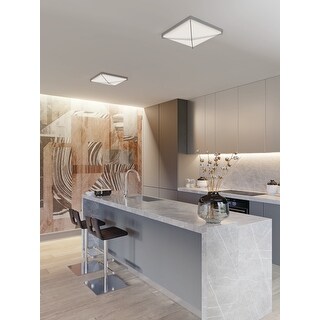 Strick & Bolton Siri 12-inch Satin Nickel LED Flush Mount - Bed Bath ...