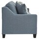 Fabric Upholstered Sofa with Track Arms and Tapered Block Feet, Blue ...