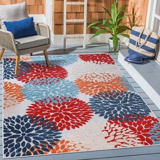 Superior Hydrangea Floral Medallion Indoor Outdoor Area Rug - Bed Bath ...