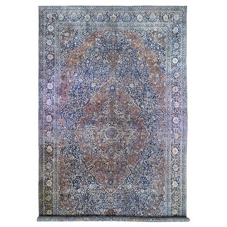 Shahbanu Rugs Antique Persian Motashem Kashan, Rare Mansion Size, Soft ...